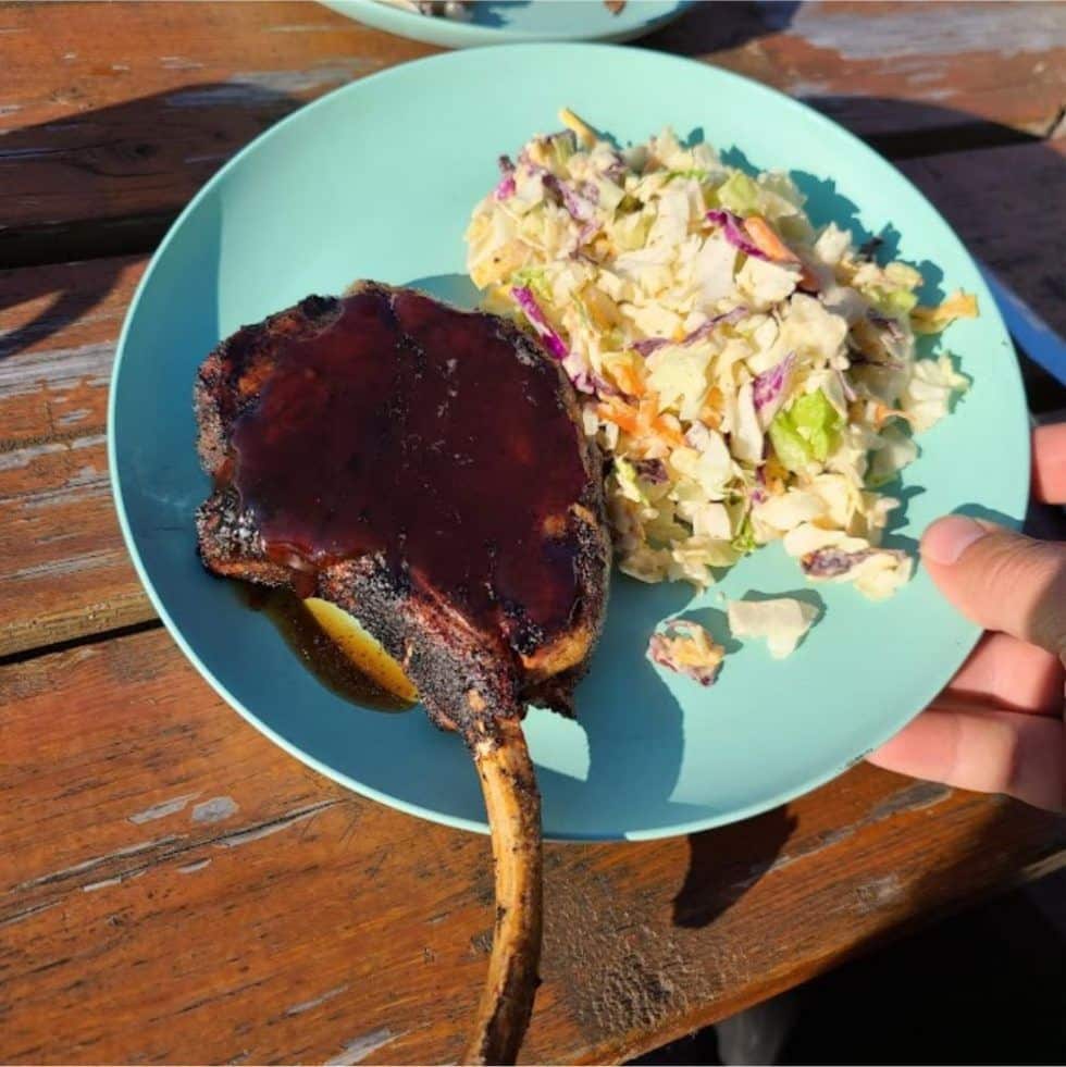 Smoked Tomahawk Pork Loin Chops - You Need a BBQ